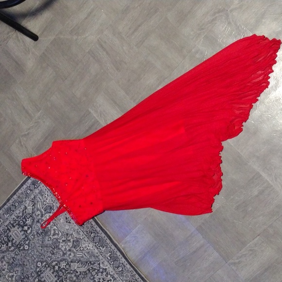 Dresses | Eye Catching Bright Red Asymmetrical Dress | Poshmark